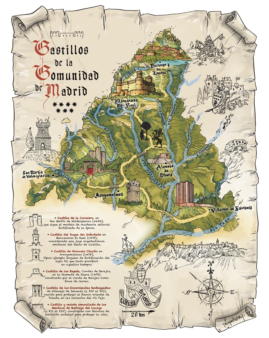 Siete ilustraciones para promocionar los castillos de la Comunidad de ...
